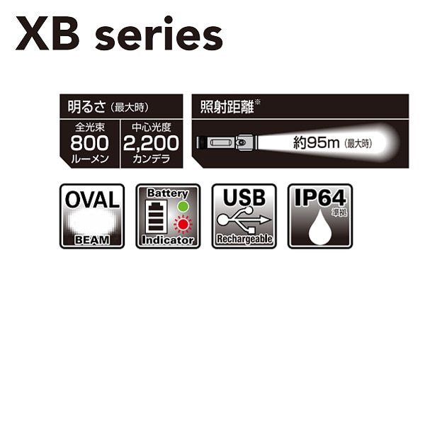 XB-800R バイクライト 1LED 明るさ:800ルーメン 2200カンデラ USB充電式